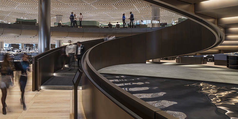 Bloomberg interior, triple helix ramp. Credit: James Newton | ARCHIVIBE